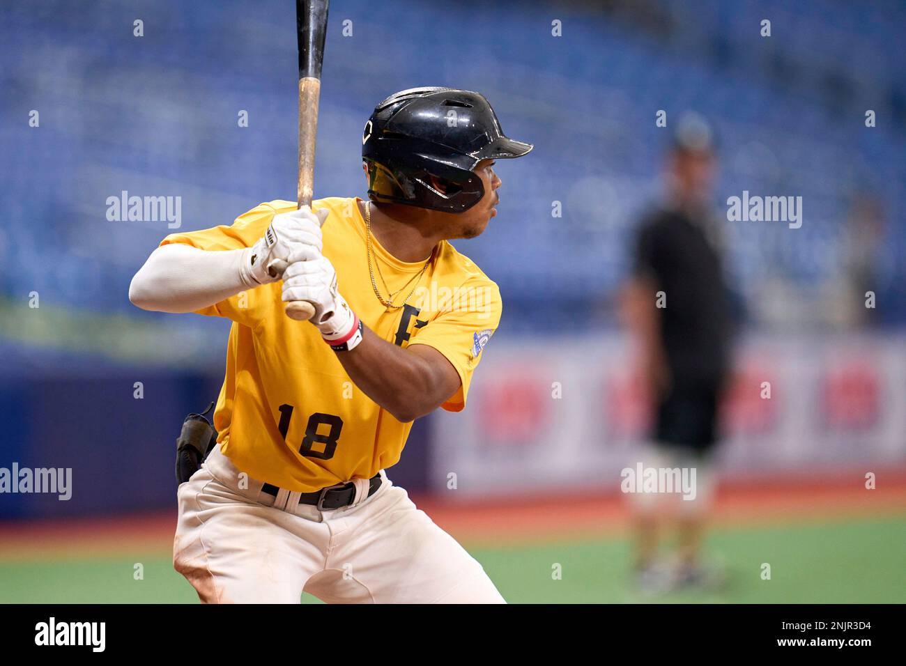 Caleb Sanders (18) of Detroit Edison Public School Academy in ...