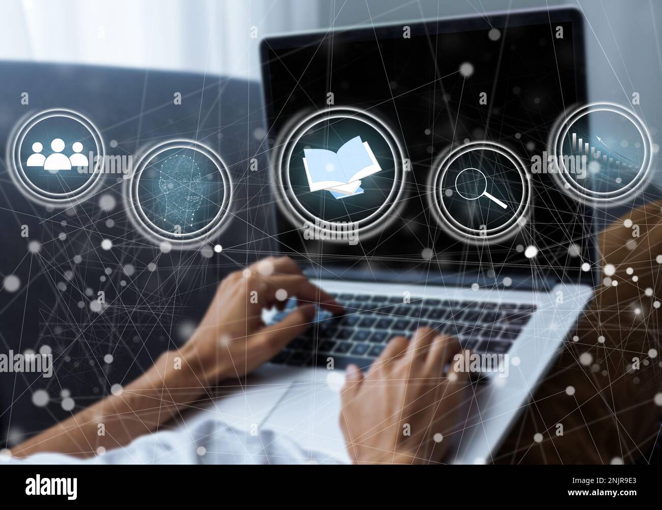 Internet of Things IoT, digital marketing, online shopping concept ...