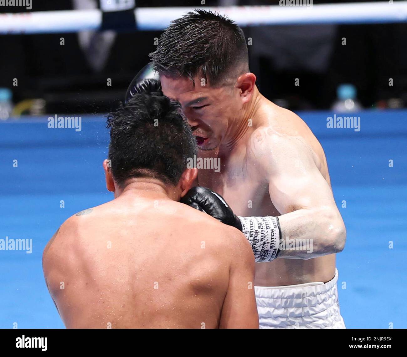 Kazuto Ioka (R), World Boxing Organization (WBO) super flyweight ...