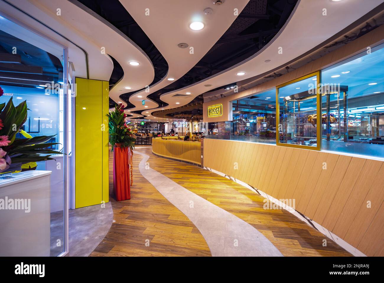 Singapore, Singapore - Modern interior inside a shopping mall Stock ...