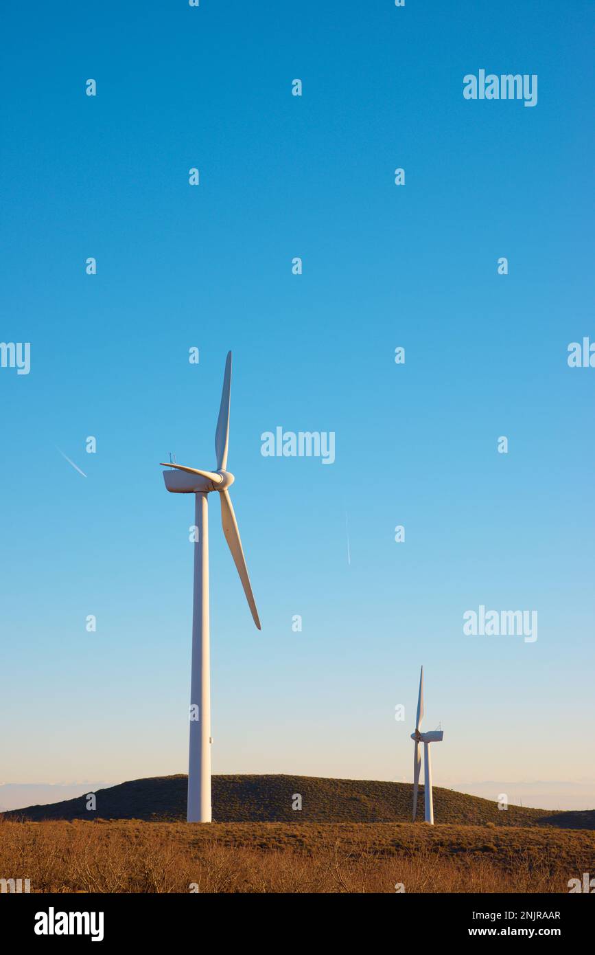 Wind turbines generators for clean electrical energy production Stock ...
