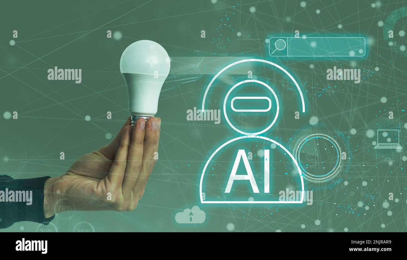 Artificial Intelligence. man using technology smart robot AI, Chatbot Chat with AI, enter ...