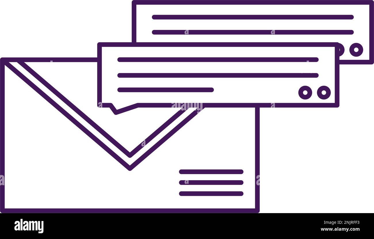 Message icon and vector mail send new letter envelope symbol. Flat text ...