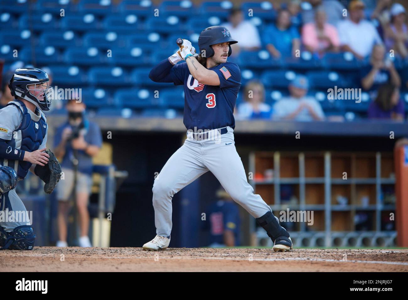 Dylan Crews (3) (LSU) of Team Stars during a game against Team Stripes ...