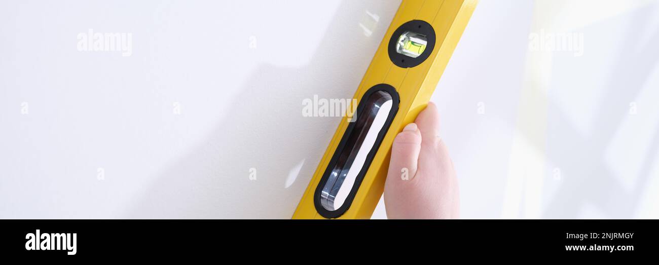 Professional yellow measuring device for level and evenness of wall ...