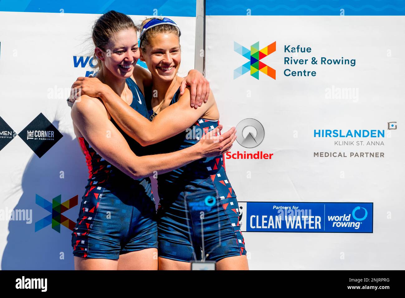 Britain's gold medalists Emily Craig, left, and Madeleine Fiona Arlett ...