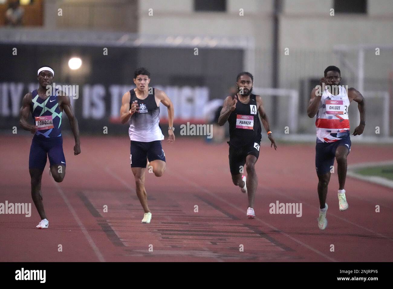 Michael Ohloze wins the 200m in 20.80 during the Under Armour Sunset ...