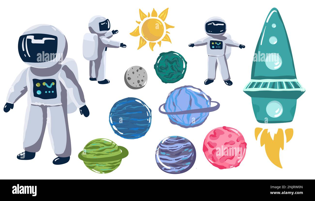 Alien Planets Vector Cartoon Set Of Space Game User Interface Ui Or Gui Design Fantasy Galaxy