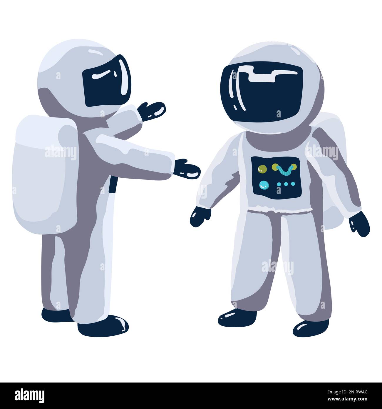 Astronauts Talking Cartoon Vector Icon Illustration. Science Technology ...