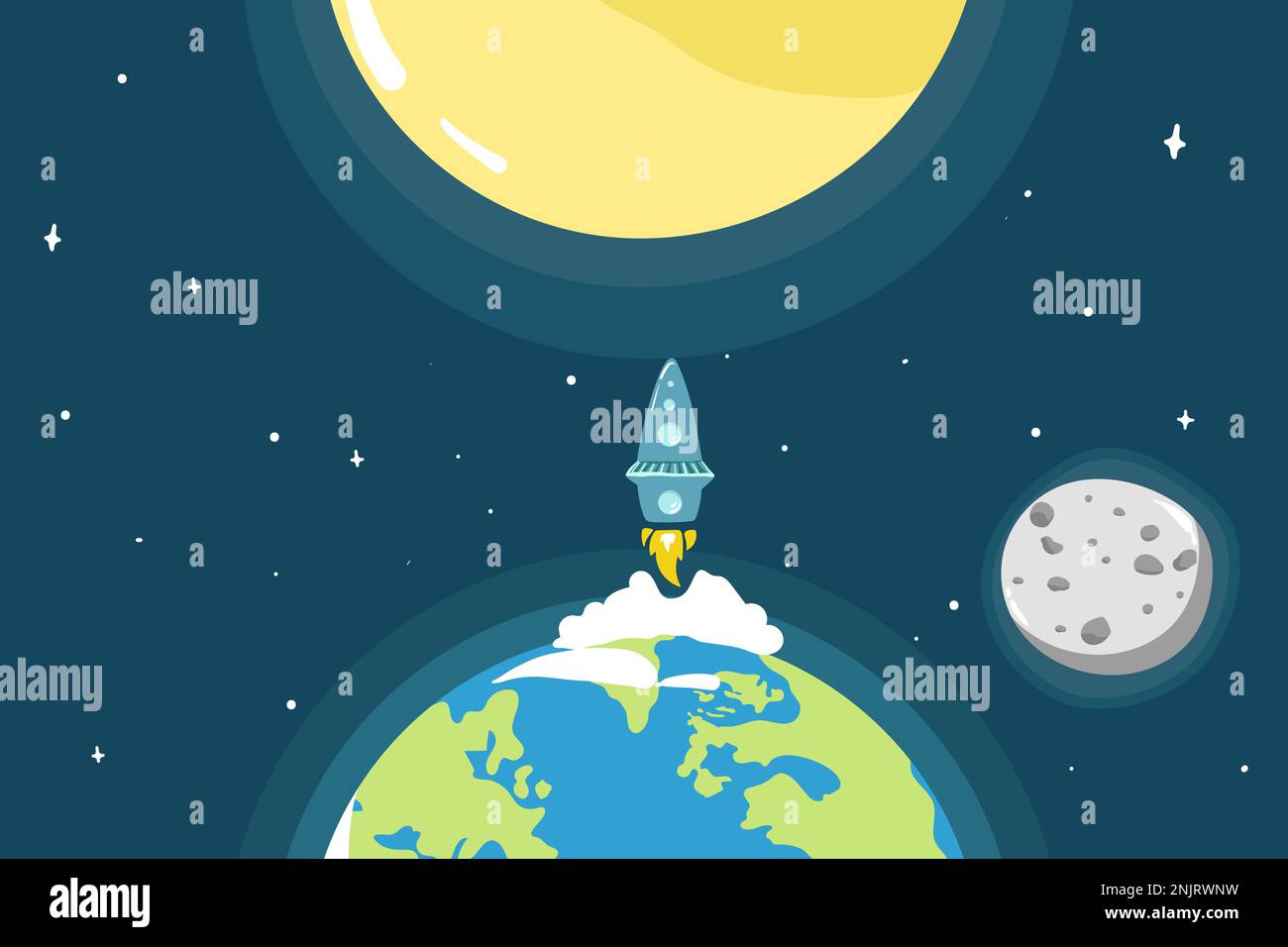 cartoon space backgrounds. Templates for flyers, banners, cards, covers ...