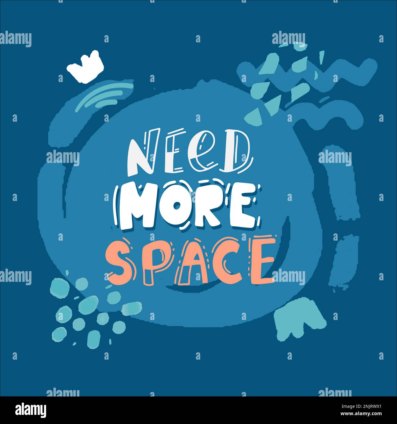 Need more space lettering. Cartoon vector poster design Stock Vector ...