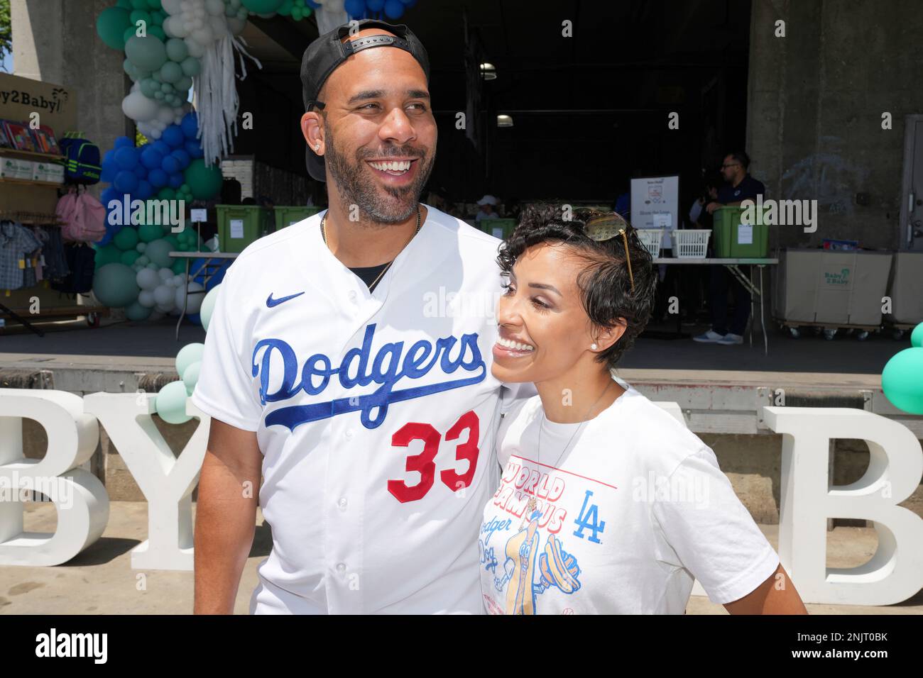 Los Angeles Dodgers pitcher David Price and wife Tiffany Price pose at ...