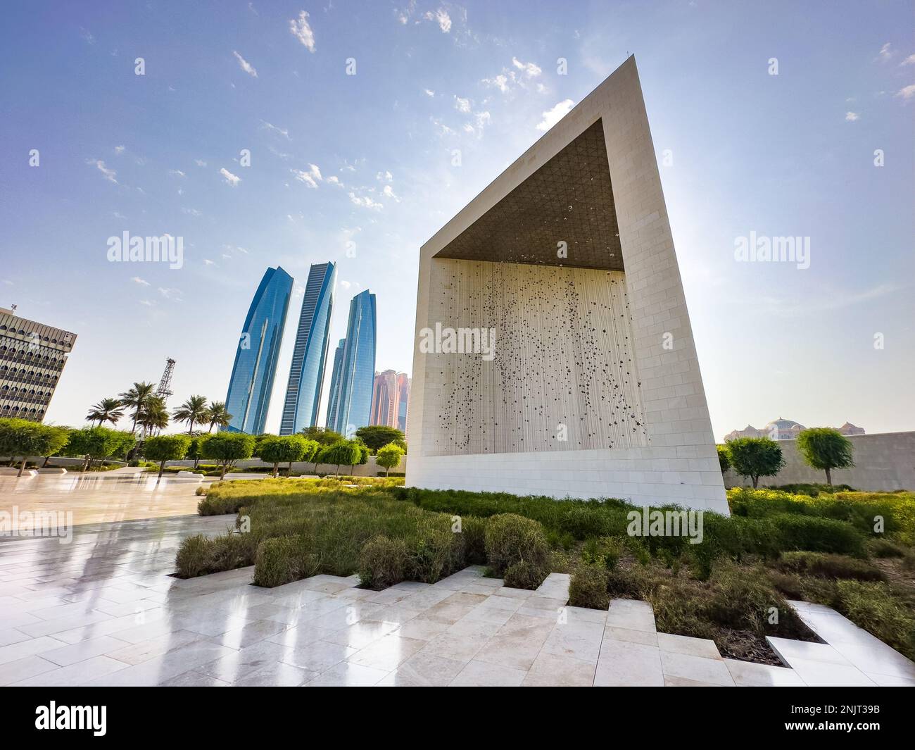 The Founders Memorial monument in Abu Dhabi, United Arab emirates Stock ...
