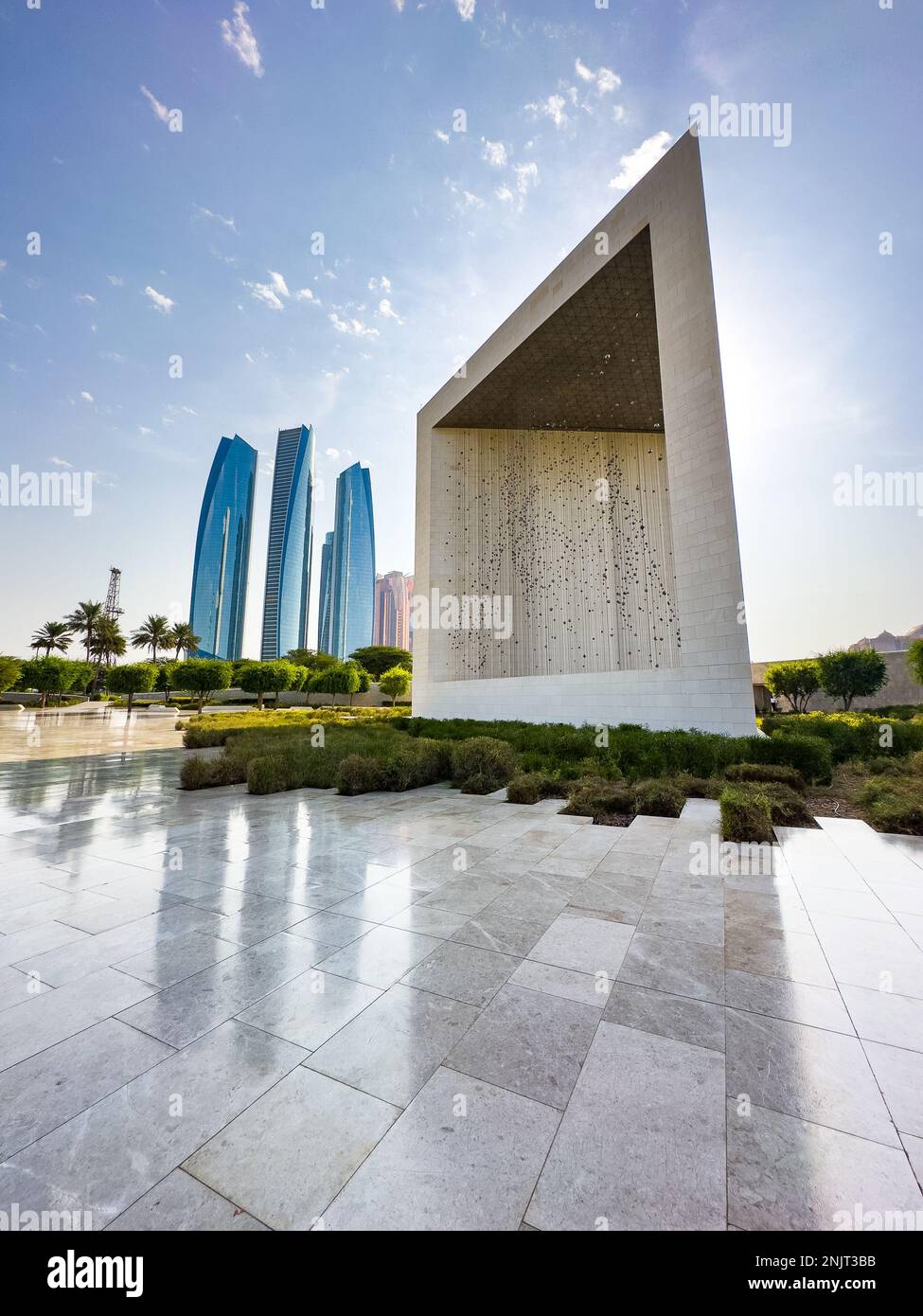 The Founders Memorial monument in Abu Dhabi, United Arab emirates Stock ...