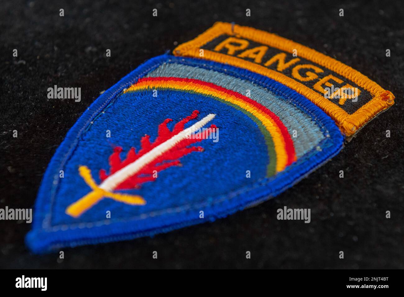 A U.S. Army Europe & Africa patch is staged for a ceremony at Wiesbaden ...