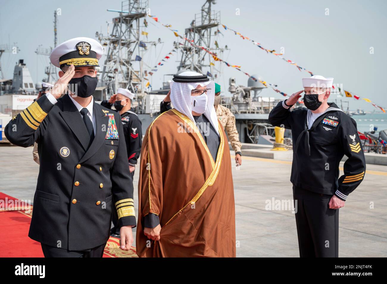 In this Jan. 31, 2022, photo provided by U.S. Central Command, Bahrain ...