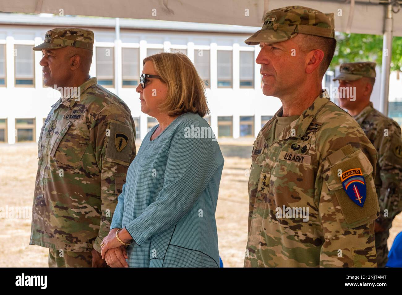 U.S. Soldiers, family and friends with U.S. Army Europe & Africa sing ...