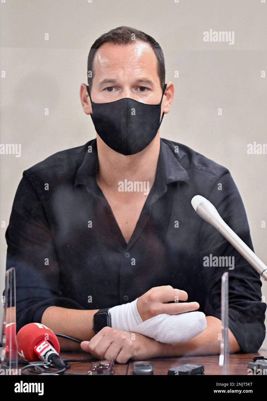 Vincent Fichot of France attends a press conference after decision of ...
