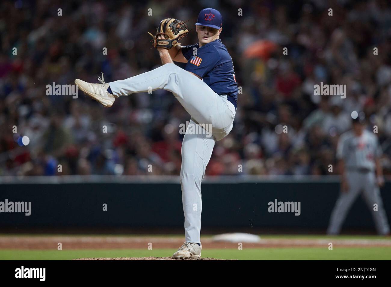 Team Stars relief pitcher Cade Kuehler (32) (Campbell) in action ...
