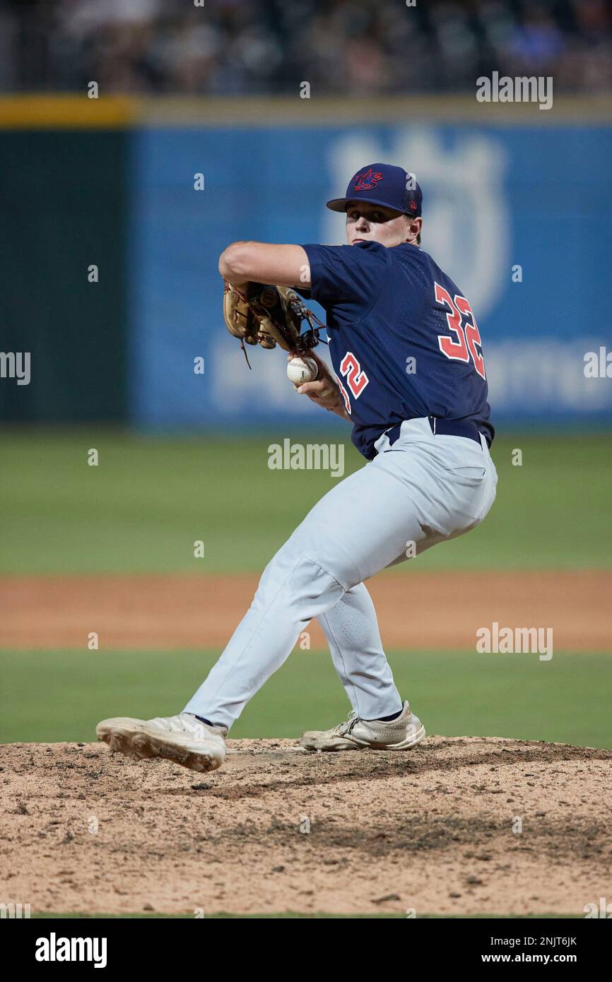 Team Stars relief pitcher Cade Kuehler (32) (Campbell) in action ...