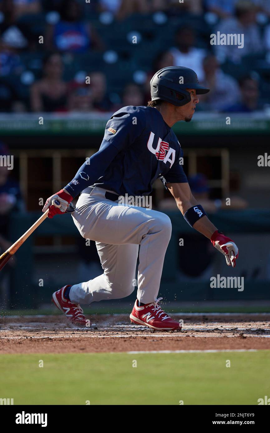 Chase Davis (7) (Arizona) of Team Stars follows through on his swing ...