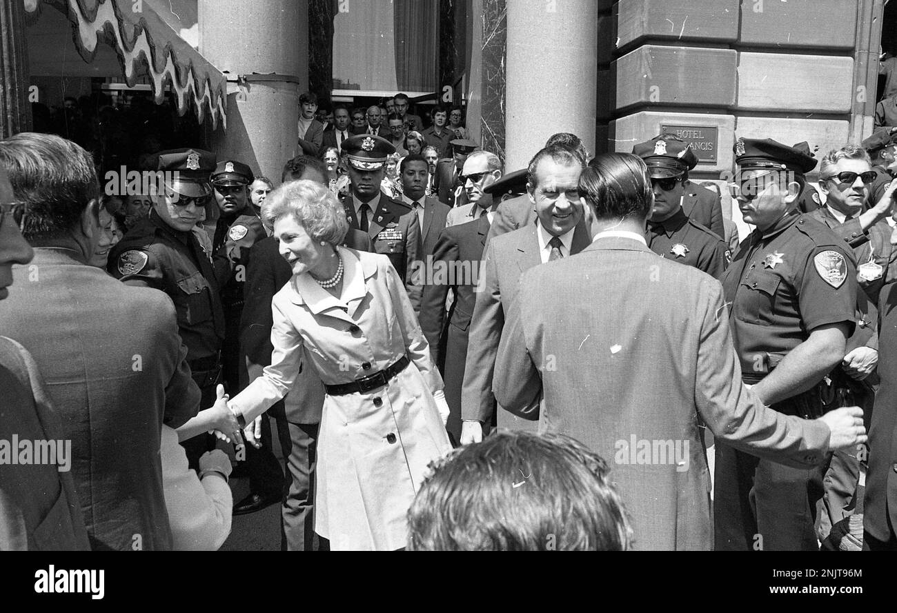 President Richard Nixon visits San Francisco and stays at the St ...