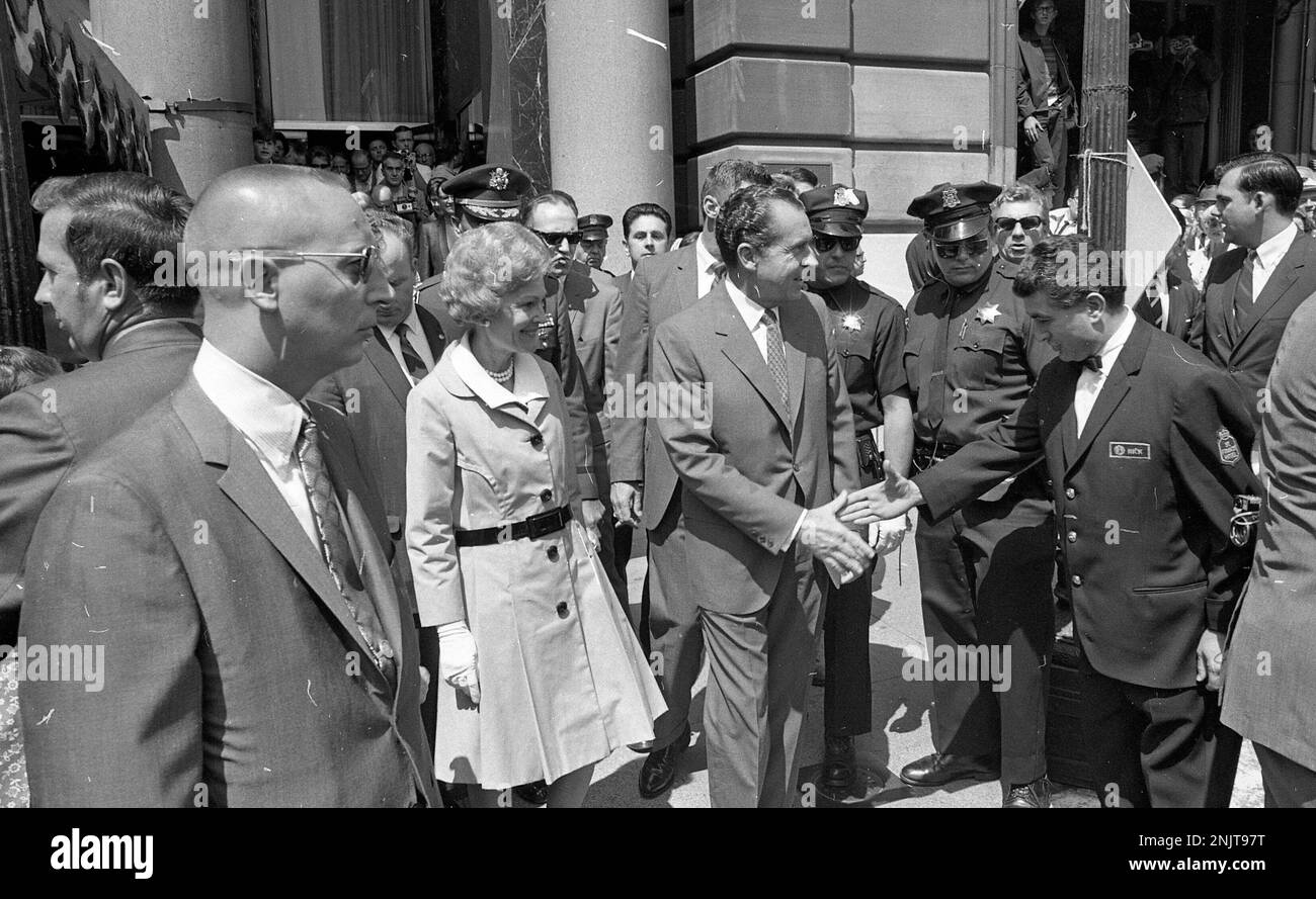 President Richard Nixon visits San Francisco and stays at the St ...