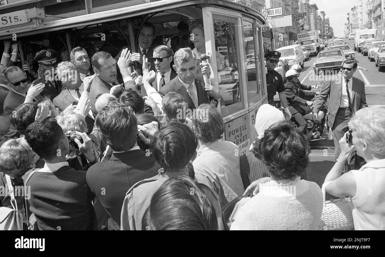 President Richard Nixon visits San Francisco and stays at the St ...