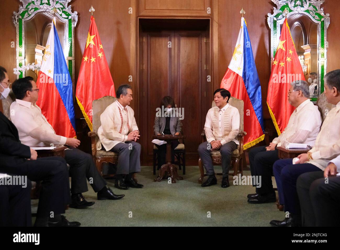 In this handout photo provided by the Malacanang Presidential ...