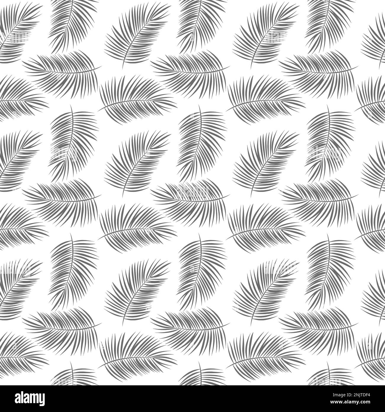 Black and white tropical palm leaves seamless pattern vector ...