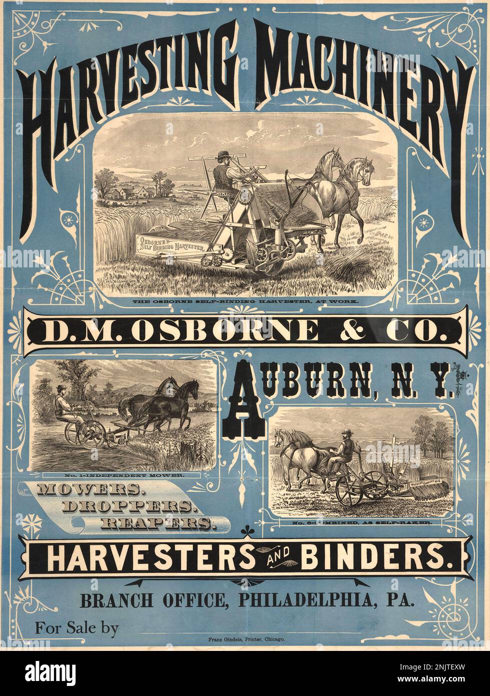 Victorian Advertising Illustration poster for farming equipment Circa ...