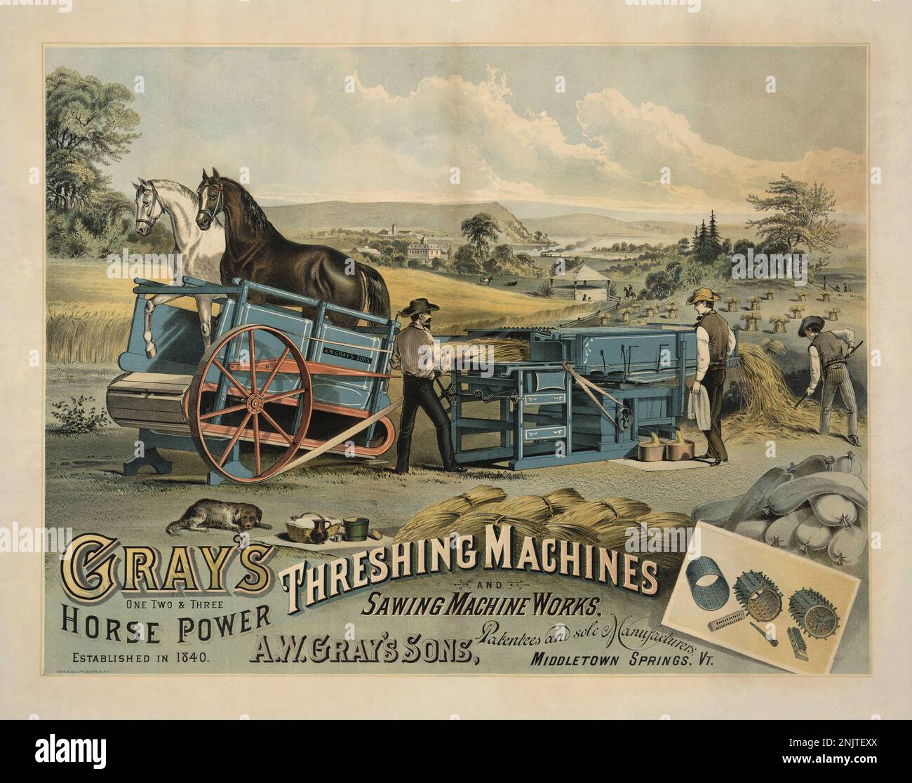 Victorian Advertising Illustration poster for farming equipment Circa ...