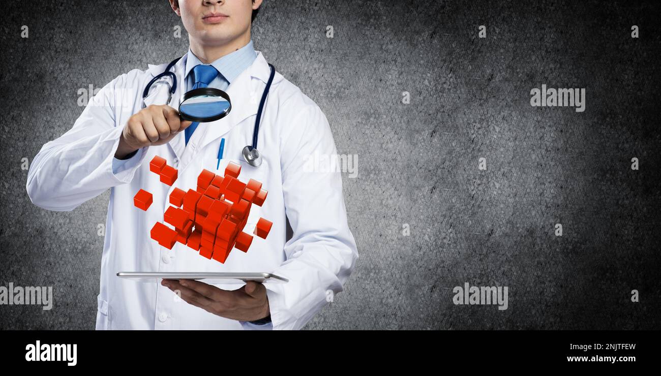 Analytical thinking of medical employee Stock Photo - Alamy