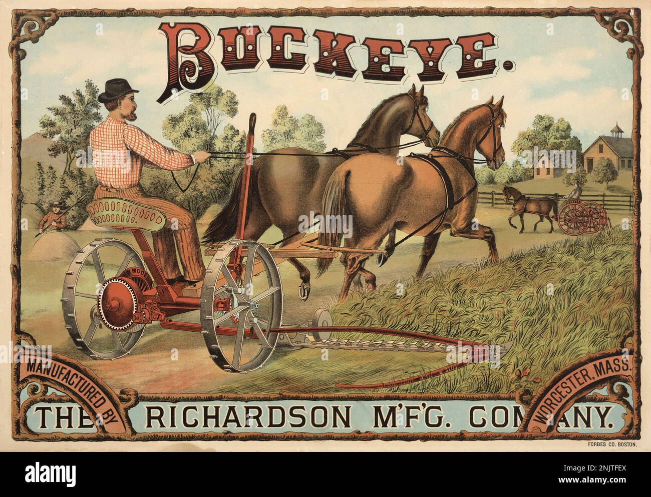 Victorian Advertising Illustration poster for farming equipment Circa ...