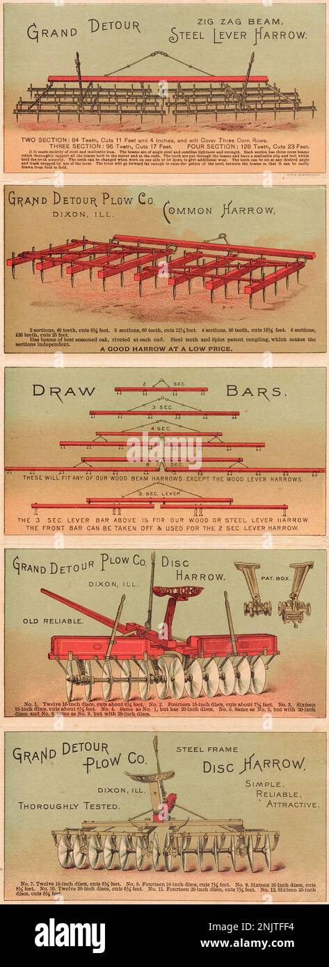 Victorian Advertising Illustration poster for farming equipment Circa ...