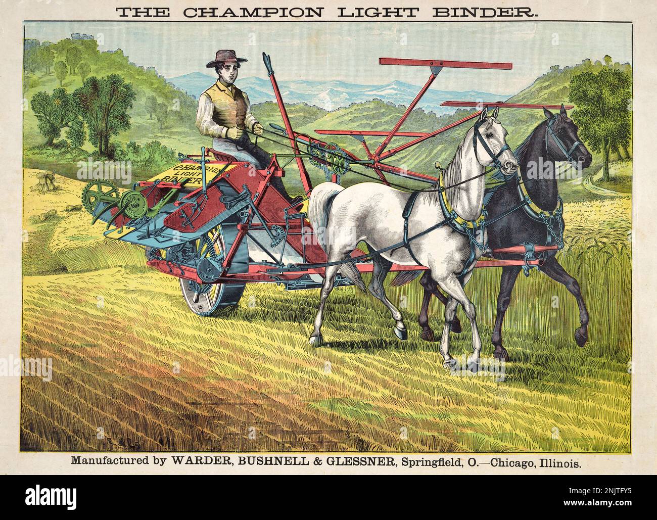 Victorian Advertising Illustration poster for farming equipment Circa ...