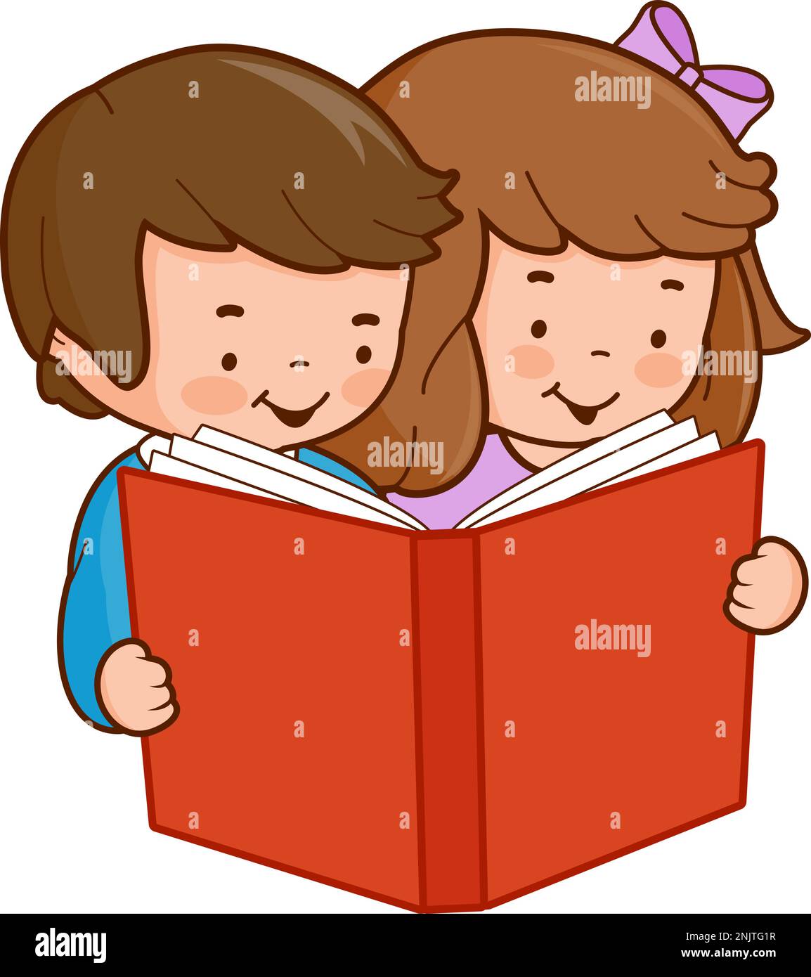 Children reading a book. Vector illustration Stock Vector Image & Art ...