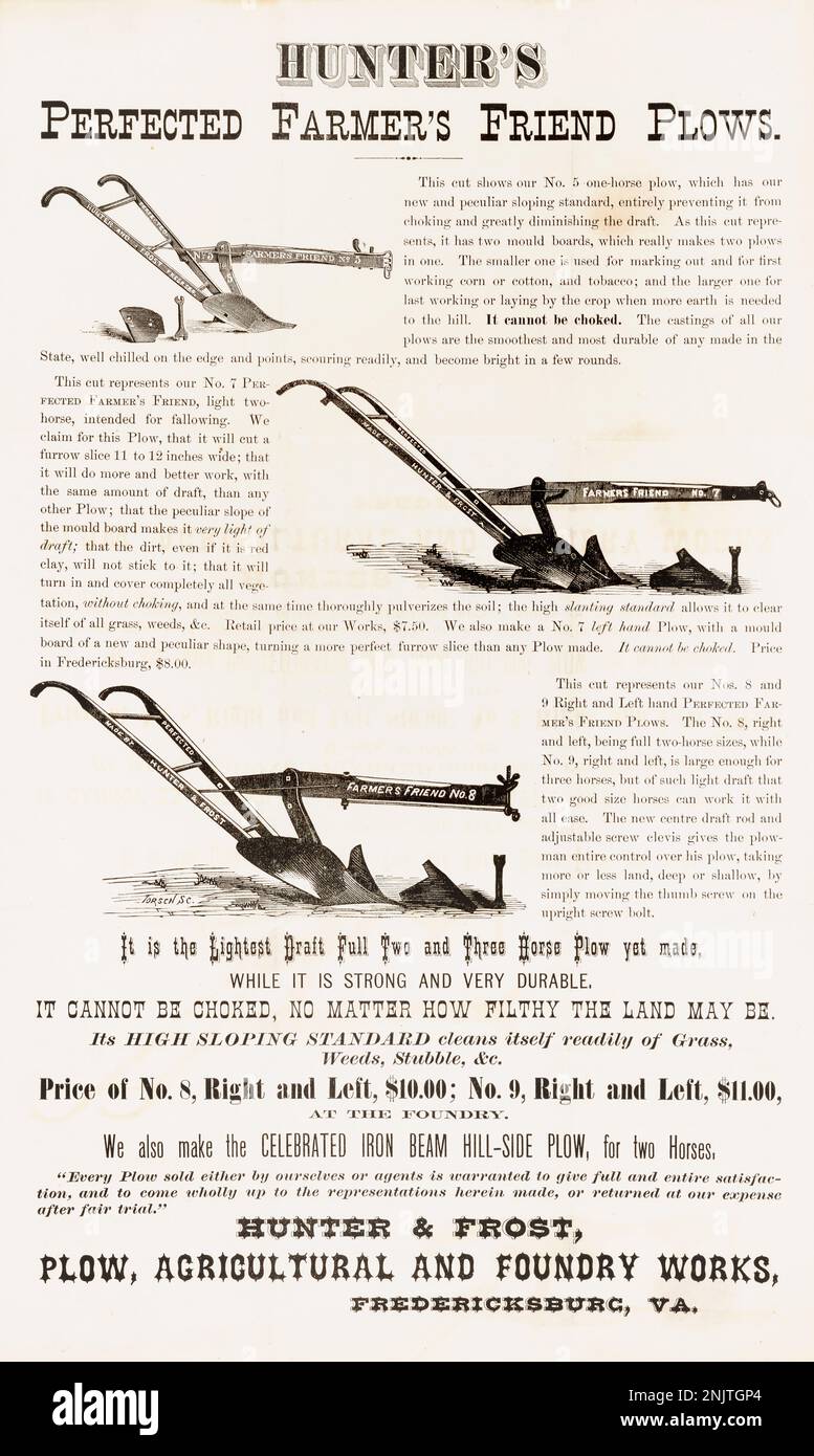 Victorian Advertising Illustration poster for farming equipment Circa ...