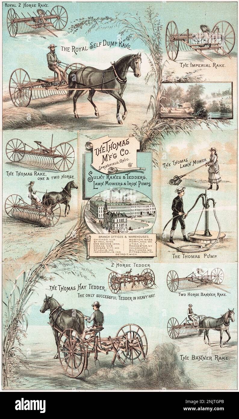 Victorian Advertising Illustration poster for farming equipment Circa ...