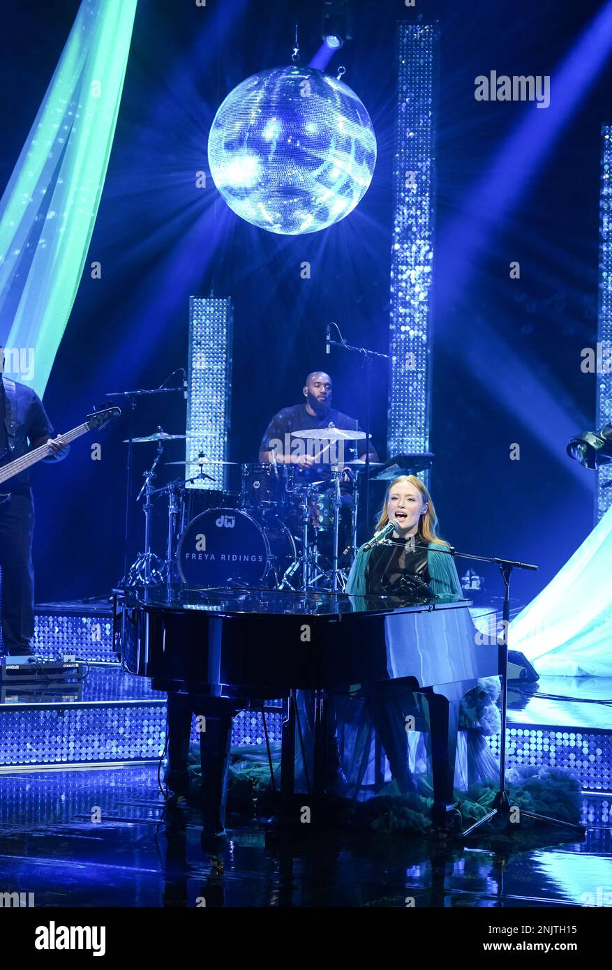 EDITORIAL USE ONLY Freya Ridings during the filming for the Graham ...