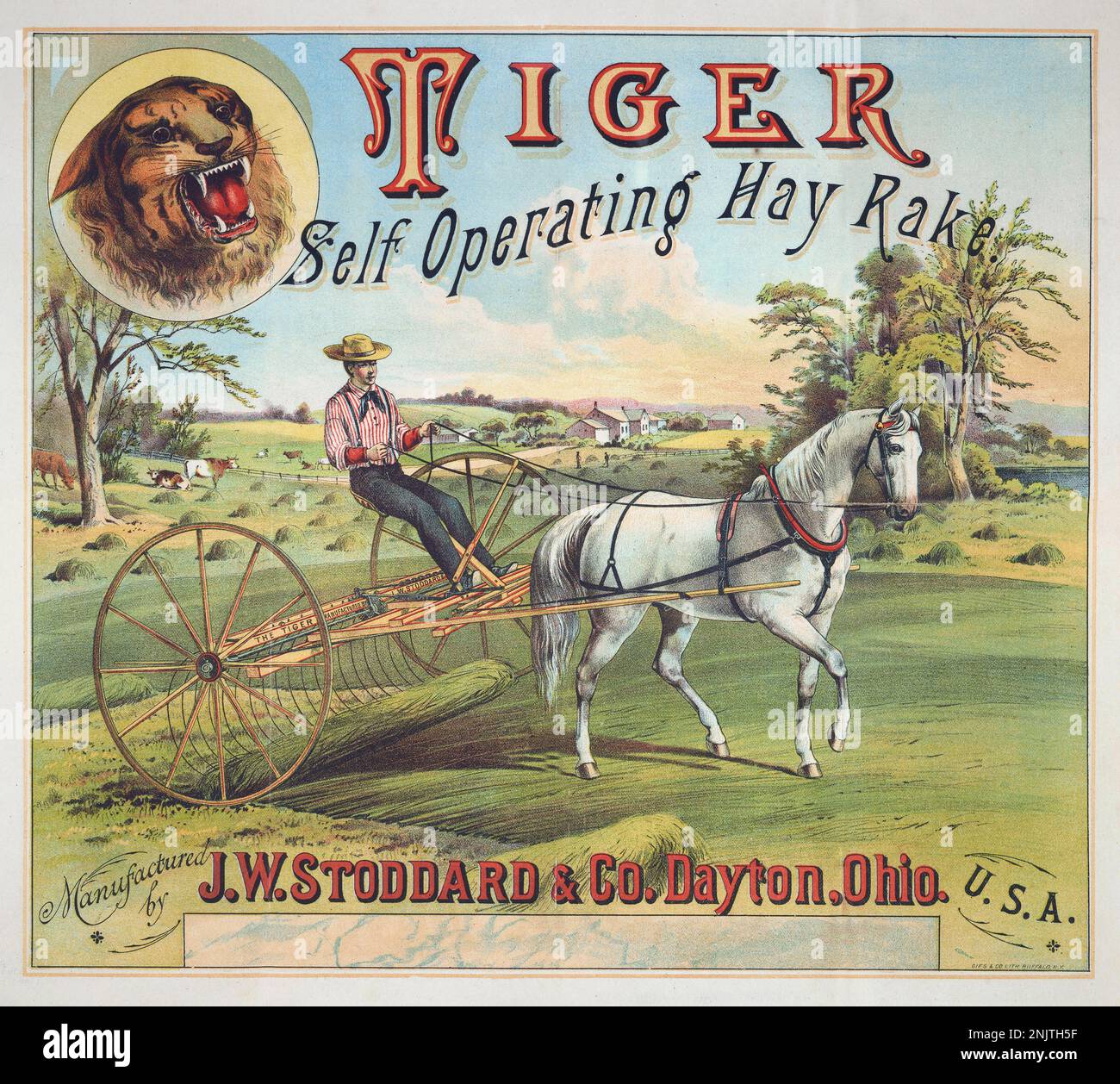 Victorian Advertising Illustration poster for farming equipment Circa ...