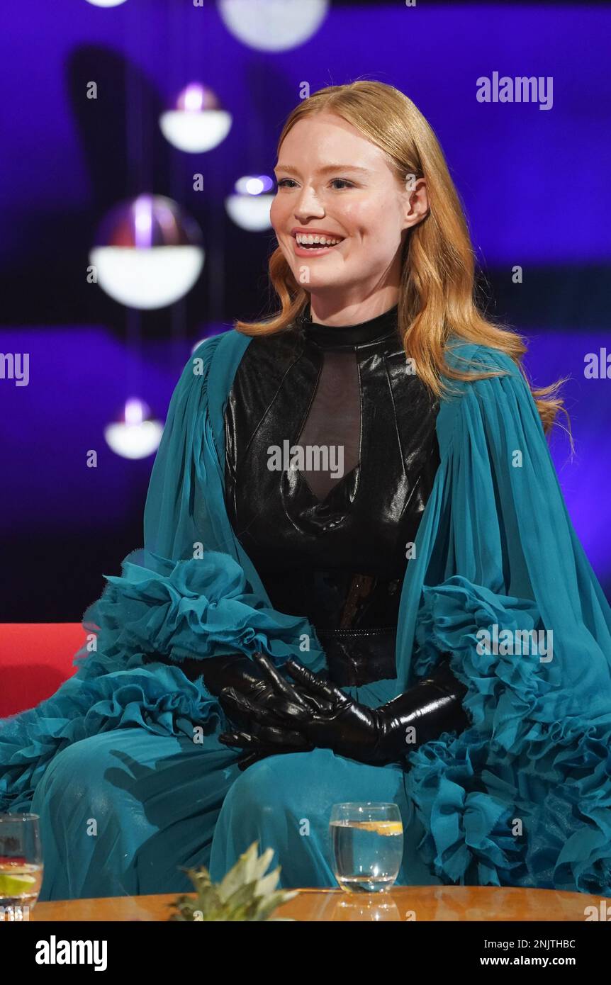 EDITORIAL USE ONLY Freya Ridings during the filming for the Graham ...