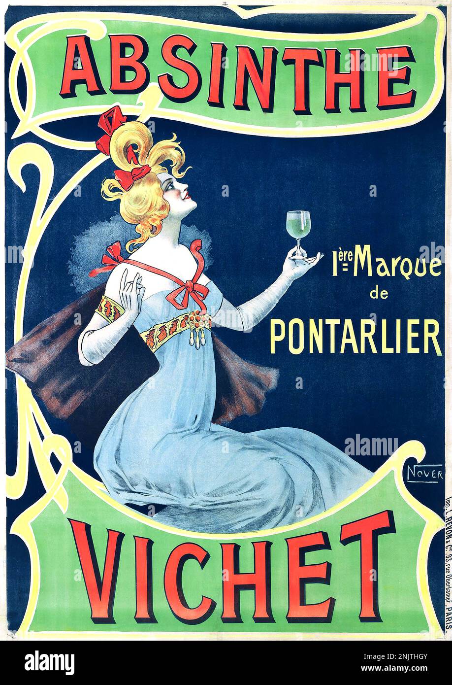 Victorian Advertising Illustration poster for Absinthe drink, circa ...