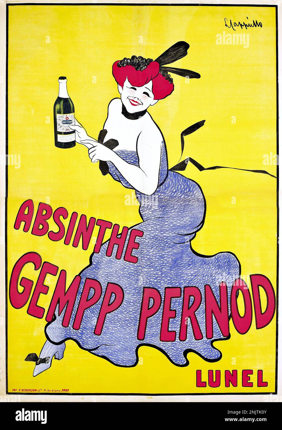 Victorian Advertising Illustration poster for Absinthe drink. circa ...