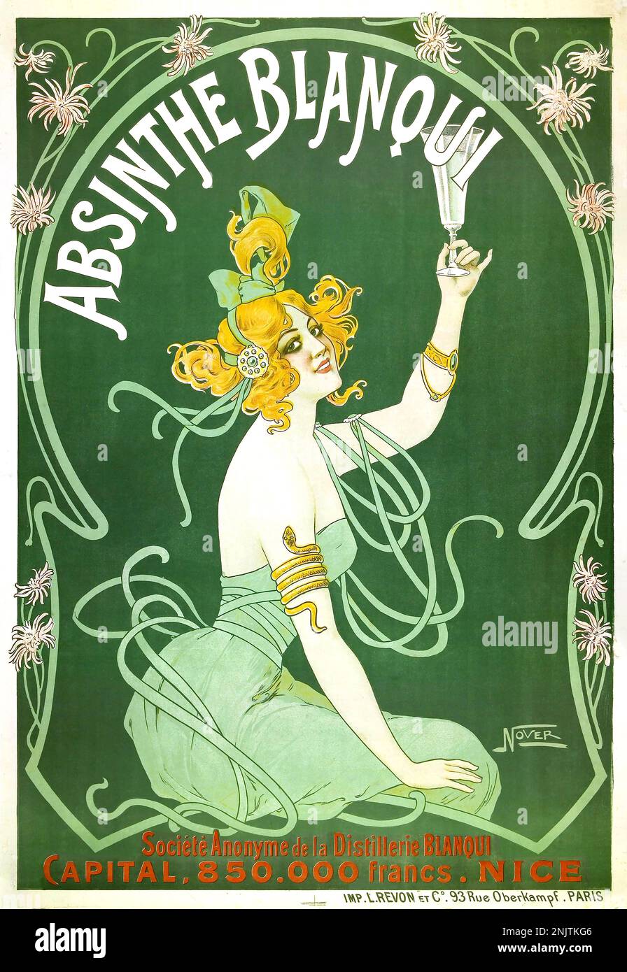 Victorian Advertising Illustration poster for Absinthe drink, circa ...