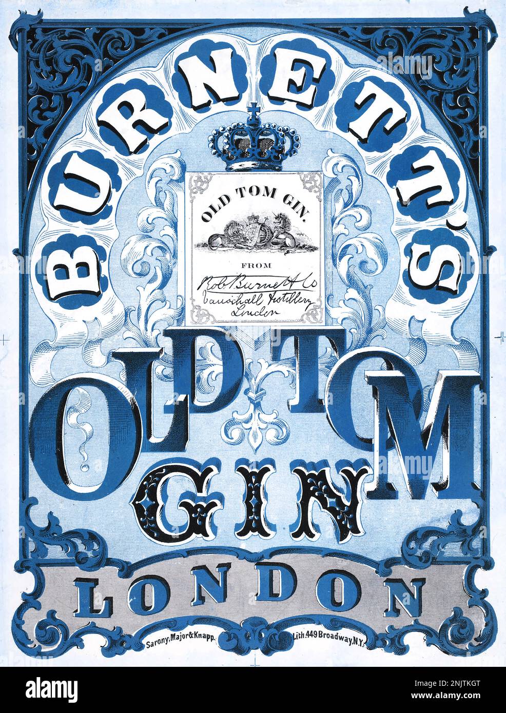 Vintage gin label hi-res stock photography and images - Alamy