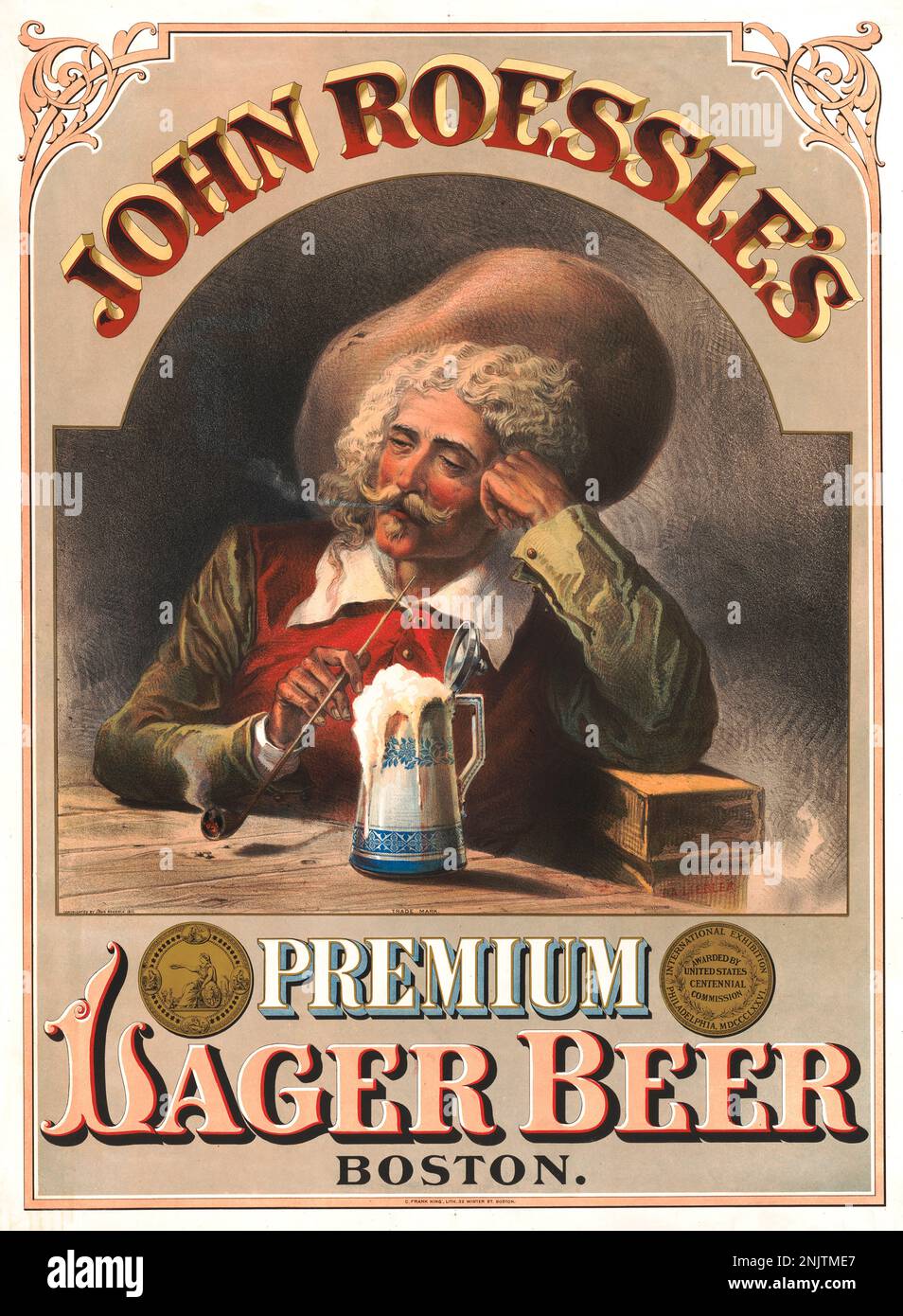 Victorian Advertising Illustration poster for beer Circa 1899 Stock ...