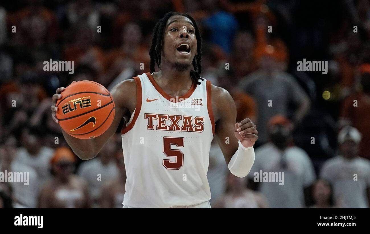 Texas guard Marcus Carr (5) during the second half of an NCAA college ...