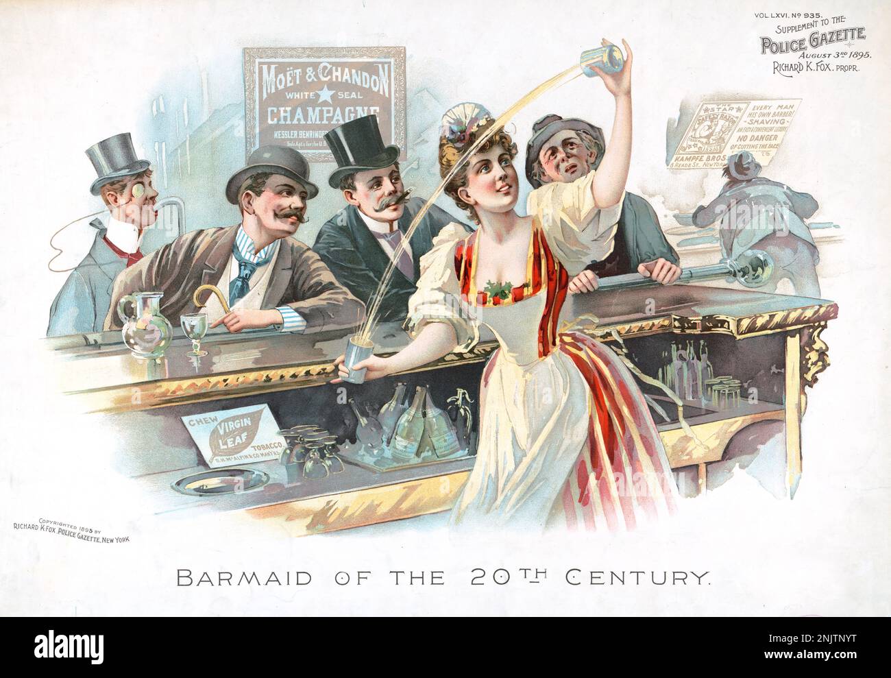 Victorian Advertising Illustration poster for beer Circa 1899 Stock ...