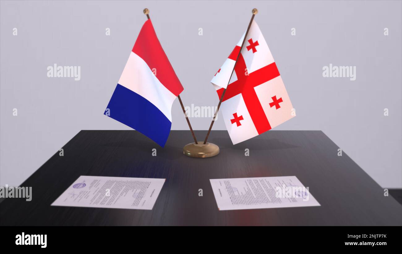 Georgia france table flags hi-res stock photography and images - Alamy